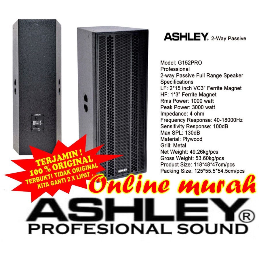 Jual speaker pasif ashley g152pro g 152pro g152 pro 15 inch garansi resmi | Shopee Indonesia