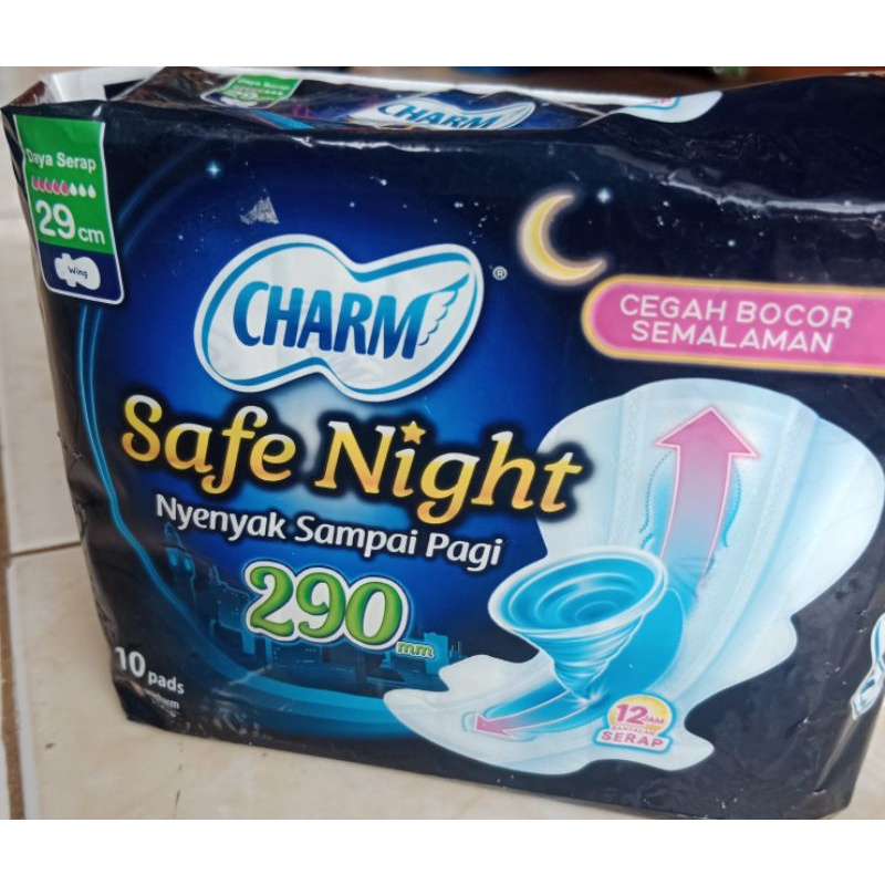 Jual Pembalut Charm Safe Night 29 cm isi 10 pads | Shopee Indonesia