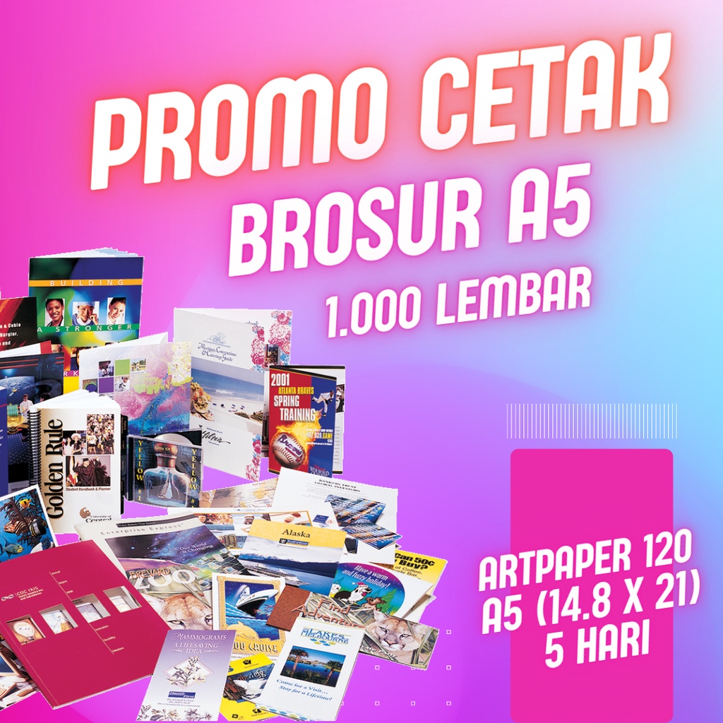 Jual CETAK PRINT BROSUR A5 1000 lembar 2 SISI | Shopee Indonesia