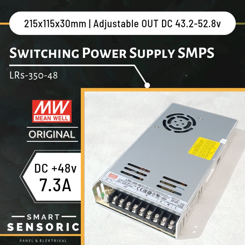 Jual DC 48v 7.3A MEAN WELL LRS-350-48 Switching Power Supply SMPS NES untuk CCTV-LED-Sensor ...