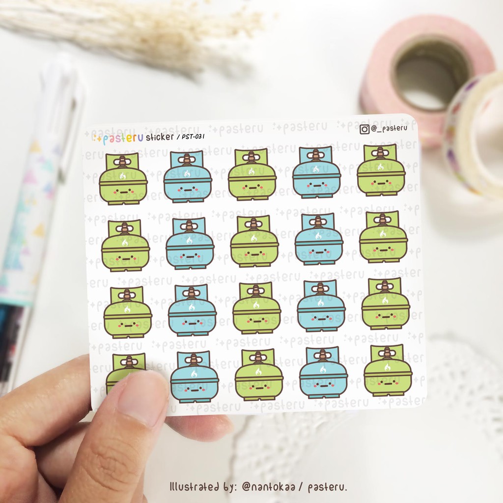 Jual Kawaii Cooking Gas Elpiji | Pasteru Planner Bullet Journal Sticker ...
