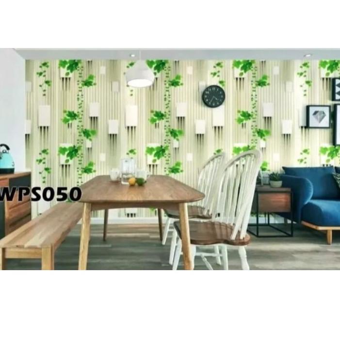 Jual Wallpaper Sticker Dinding ukuran 45 cm x 10 M Motif Daun Rambat Pagar Hijau | Shopee Indonesia