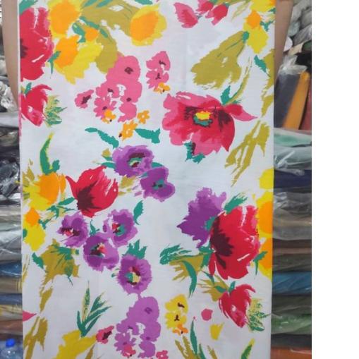 Jual Berkualitas BAHAN KAIN KATUN POPLIN MOTIF BUNGA / KAIN KATUN ...