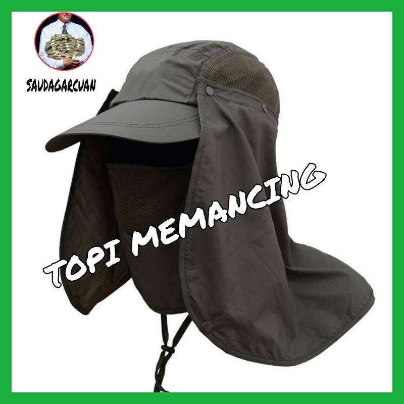 Jual (5 warna) FLYMALL Topi Memancing Tentara Jepang Anti UV Matahari ...