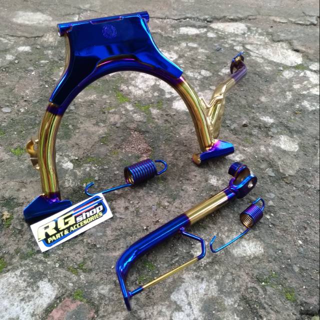 Jual standar standart standard set 2 tone two tone 2tone blue gold ring ...