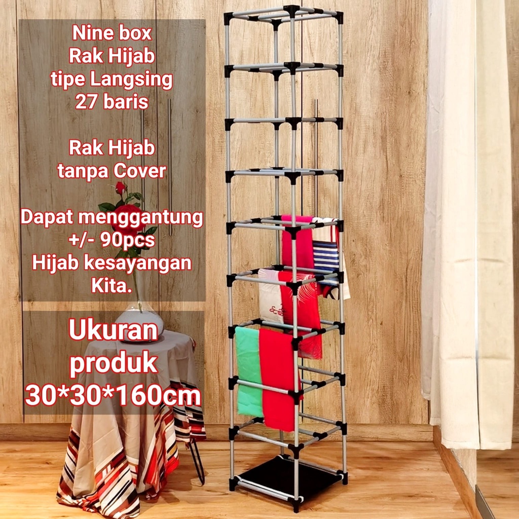Jual NINE BOX RAK HIJAB / RAK GANTUNG / LEMARI GANTUNG / RAK JILBAB ...