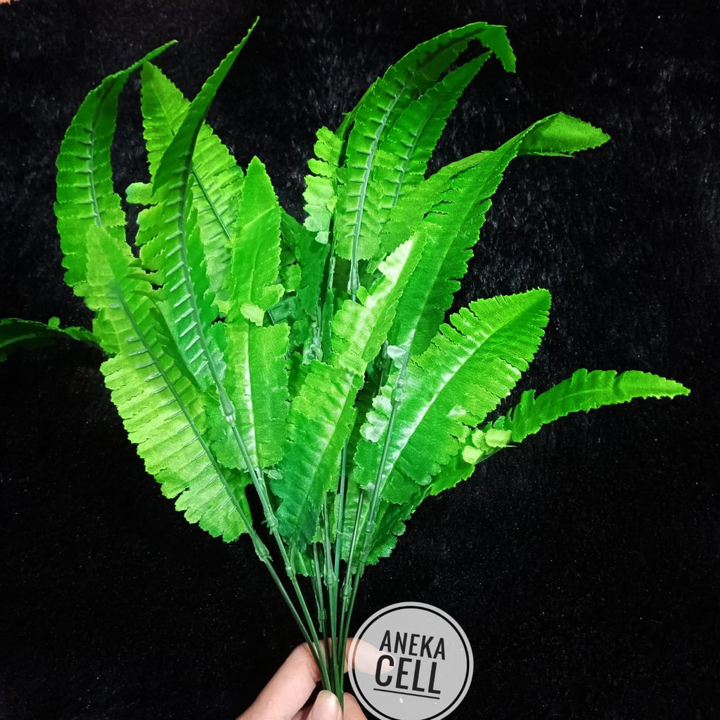 Jual Daun Pakis 7 Cabang Daun Bunga Artificial Palsu Tanaman Pajangan ...