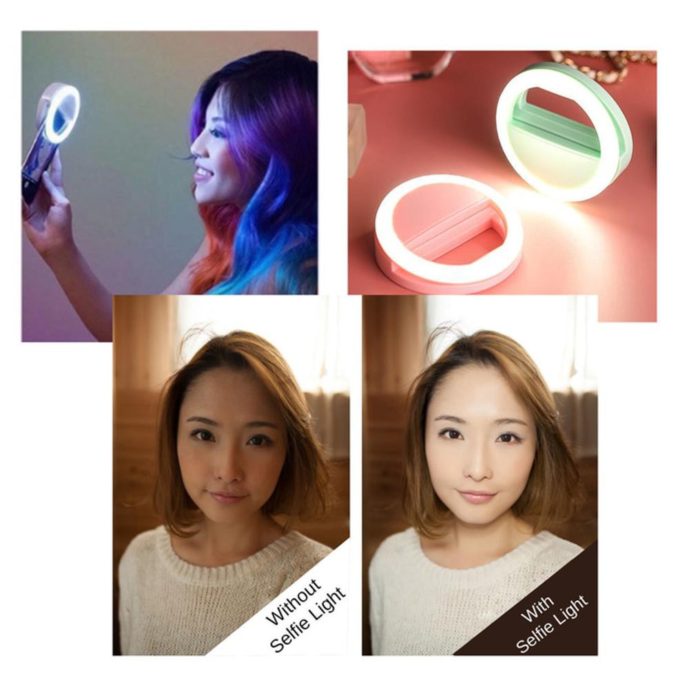 Jual RING LIGHT SELFIE LED ( PUTIH ) / LAMPU SELFIE BULAT / RING SELFIE ...