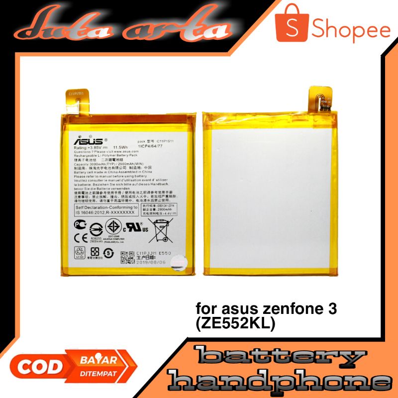Jual baterai C11P1511 Asus Zenfone 3 ZE552KL (5.5") | Shopee Indonesia