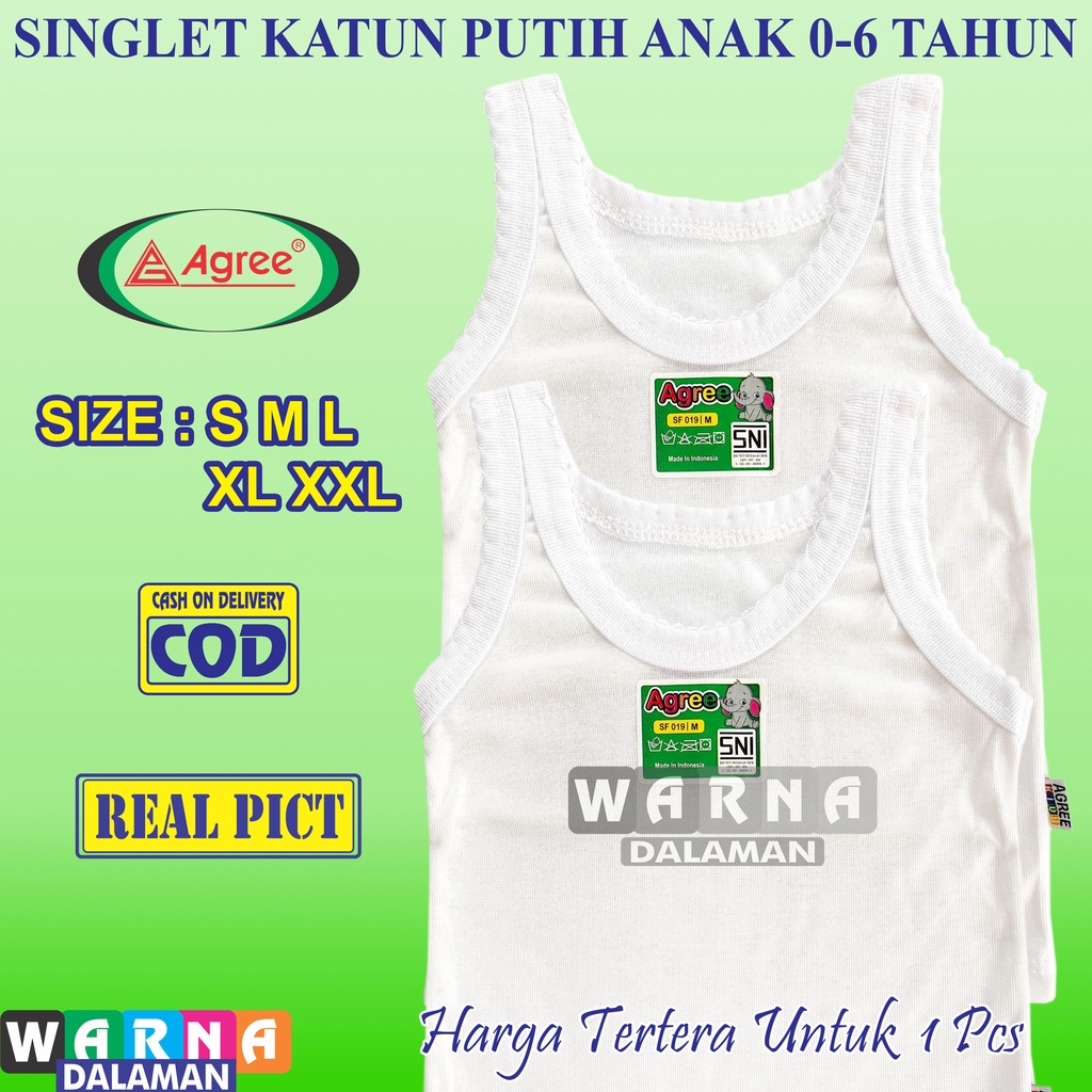 Jual Singlet Putih Anak Laki-Laki dan Perempuan 0-6 Tahun Tipe SF 019 ...