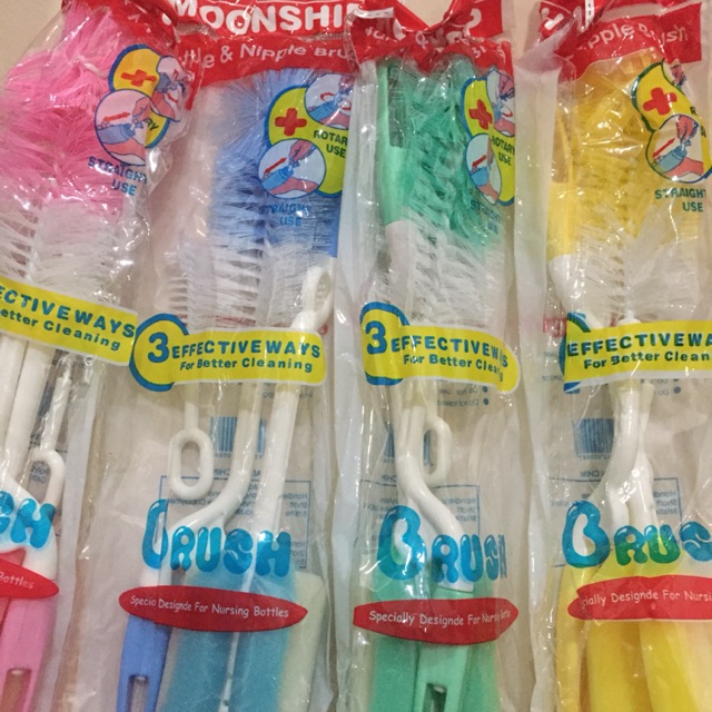 Jual Moonship sikat botol 3in1 / sikat bristle cuci botol dan dot susu ...