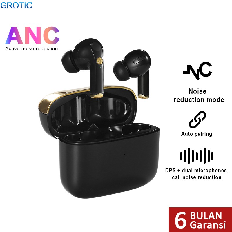 Jual GROTIC Headset Bluetooth ANC Active Noise Cancelling Earphone ...