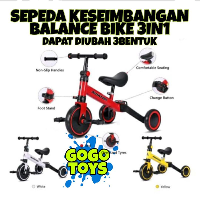 Jual SEPEDA KESEIMBANGAN BALANCE BIKE 3IN1 | Shopee Indonesia