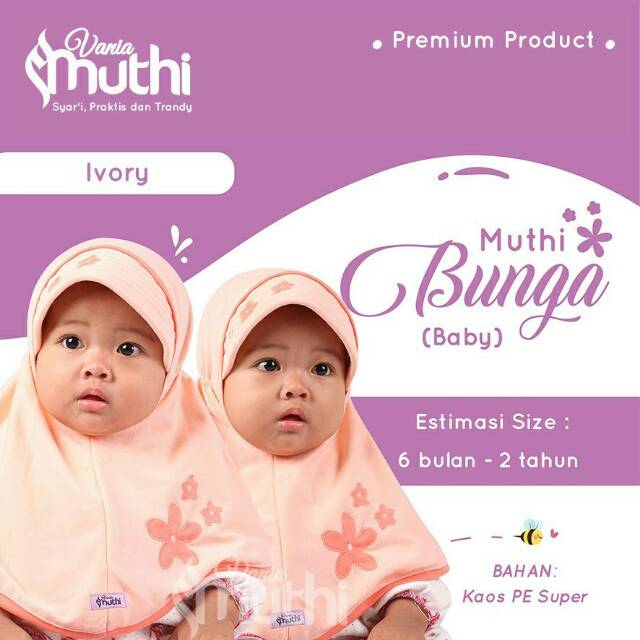 Jual JILBAB MUTHI BUNGA VANIA MUTHI (BABY) | Shopee Indonesia
