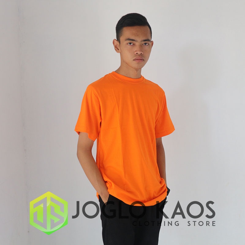Jual Kaos Polos Dewasa orange oranye oren pria wanita cotton combed 30s | Shopee Indonesia