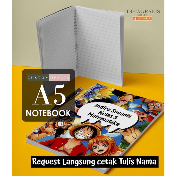 Jual Notebook Anime A5 Custom Desain / BUKU TULIS CUSTOM / bloknot ...