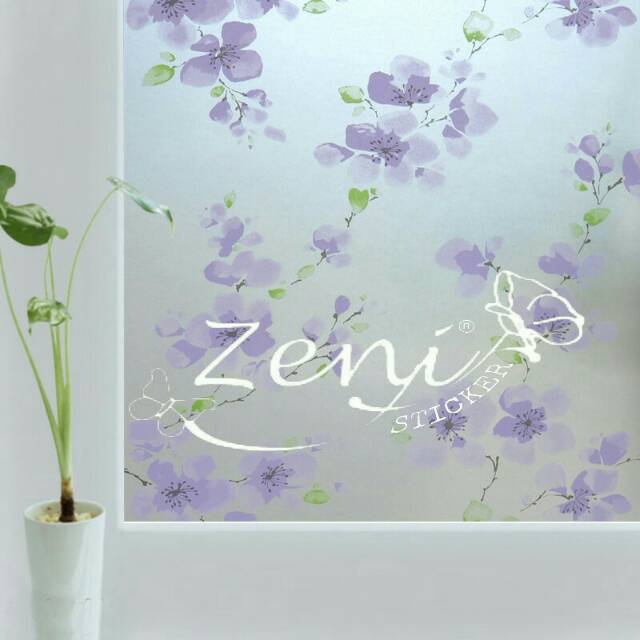 Jual stiker sticker kaca rumah kaca film jendela motif bunga sakura ...