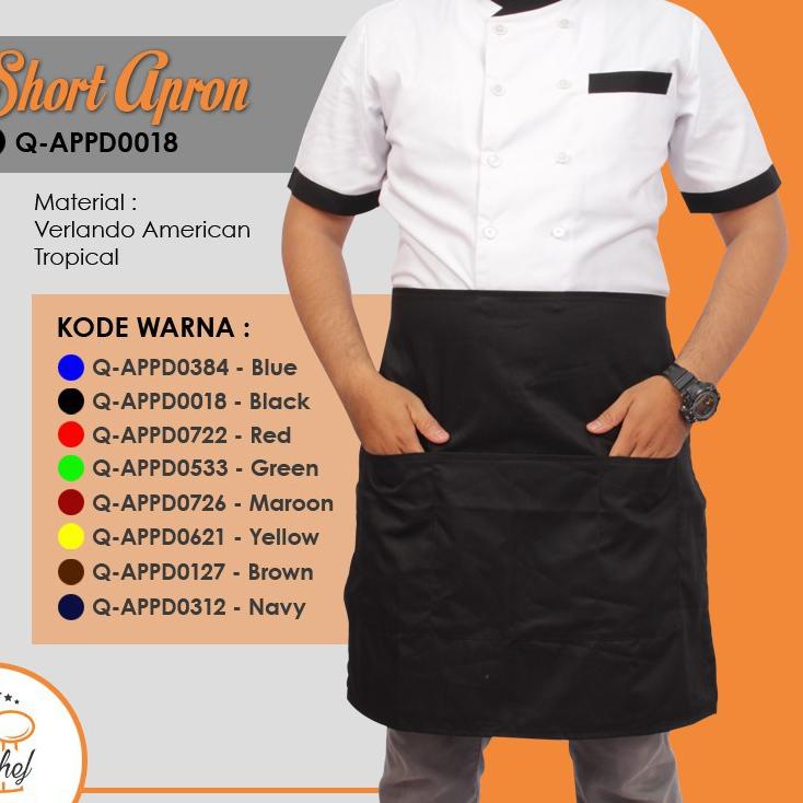 Jual Model Baru Short Apron, Baju Koki, Apron, Seragam Koki ! | Shopee ...