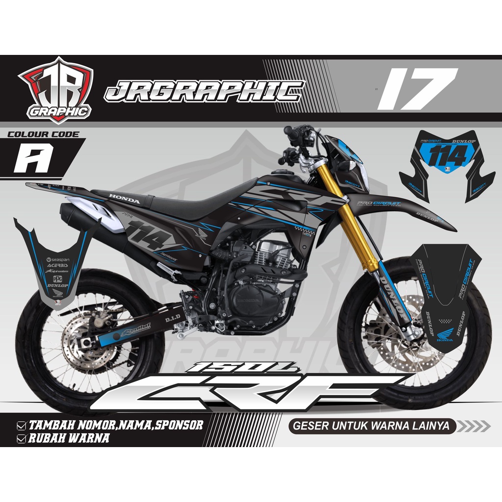 Jual (BISA COD) Decal Honda CRF 150L Full Body Desain Simpel Minimalis ...
