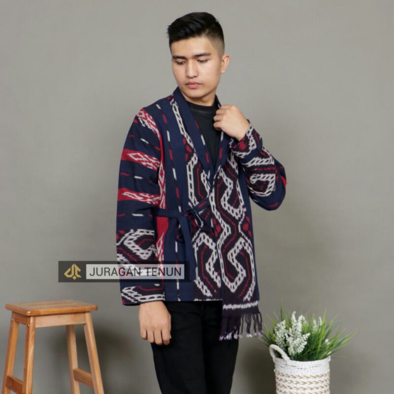 Jual Baju Tenun Kimono Pria Etnik l Ready 6 Varian | Shopee Indonesia