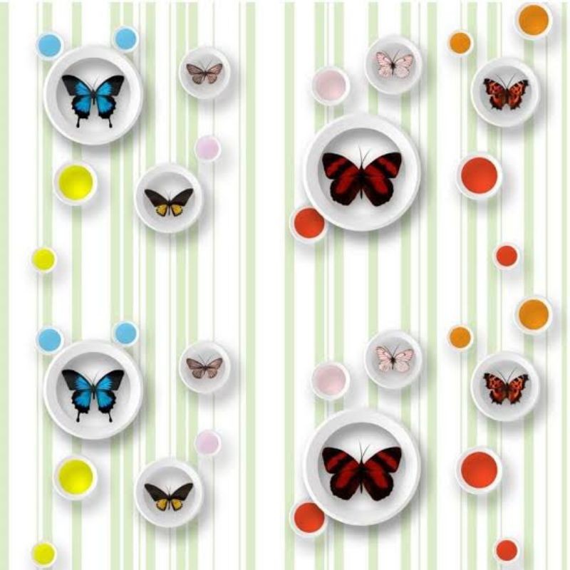 Jual grosir murah wallpaper stiker dinding motip Puti salur kupu-kupu ...