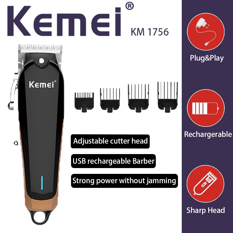 Jual KEMEI 1756 ORIGINAL ELECTRIC HAIR Shaving CAS HAIR CLIPPER RECHARGEABLE CORDLESS KM 1756 ...
