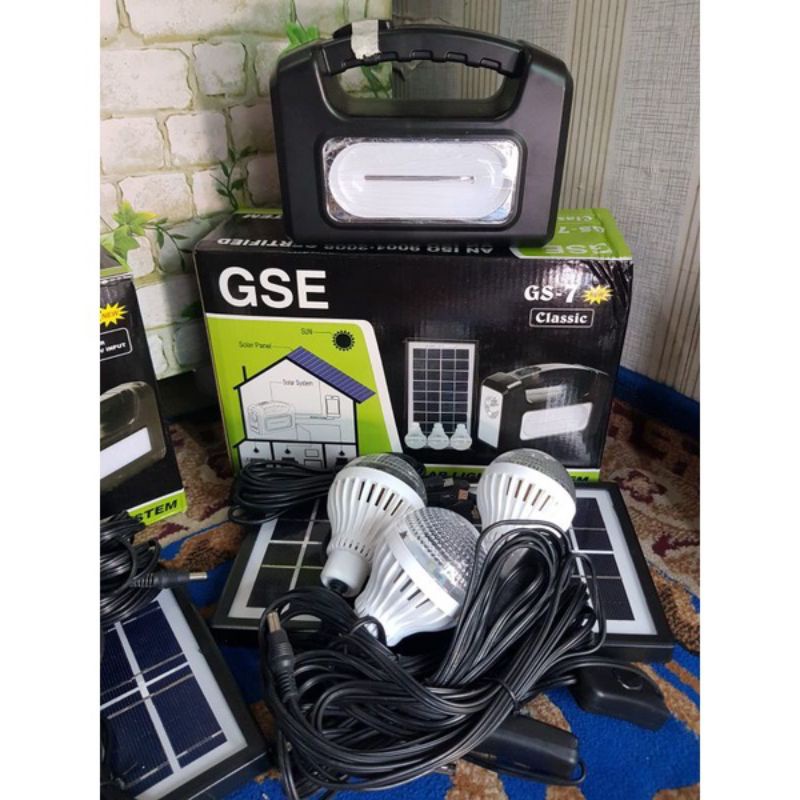 Jual LAMPU SOLAR LIGHTING SYSTEM GS-7 LENGKAP SATU PAKET | Shopee Indonesia