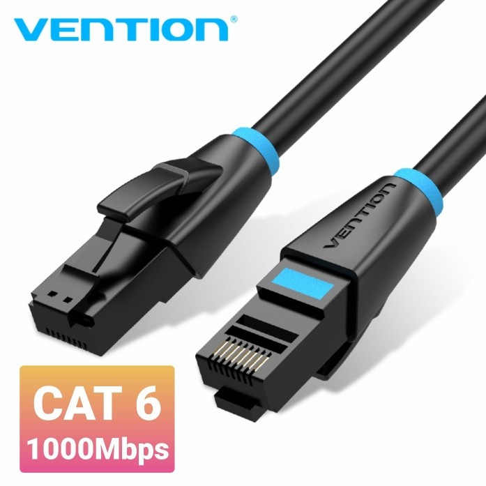 Jual Vention IBKBJ Cat6 5M kabel Lan RJ45 Flat internet network cable ...