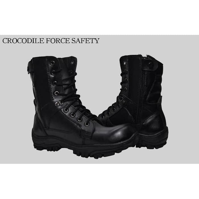 Jual ella124 Sepatu Boots Pria PDL Safety Delta Force Full Black Kuat ...