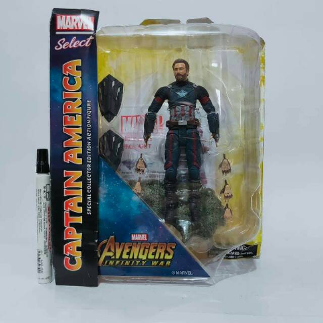 Jual mainan action figure marvel select captain america avengers ...