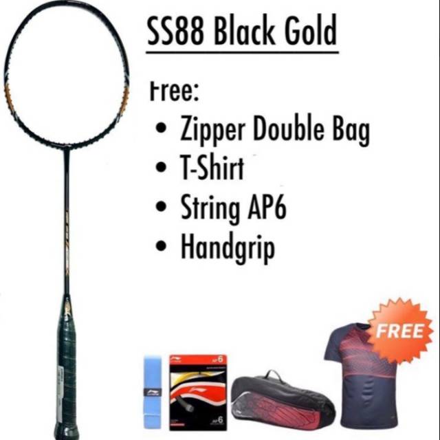 Jual RAKET BADMINTON LINING SS88 BLACK GOLD ORIGINAL BULUTANGKIS HARGA ...