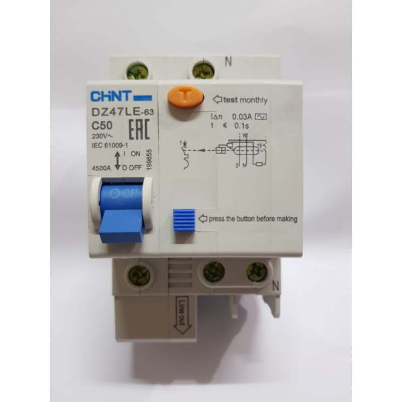 Jual RCBO DZ47LE-63 1P + N 40-60A 30mA | Shopee Indonesia