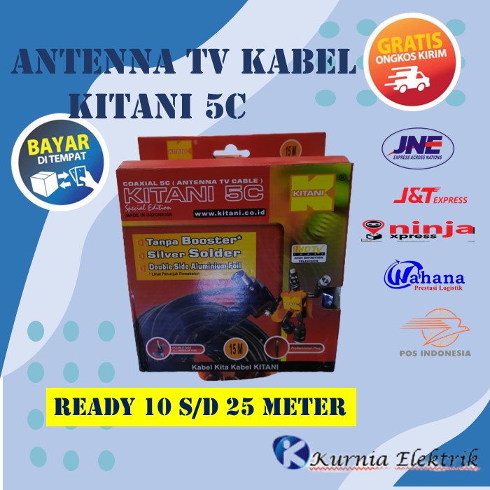 Jual KABEL ANTENNA KITANI TV COAXIAL 5C TV CABLE ANTENA KABEL TV DIGITAL 10 SD 25 METER | Shopee ...