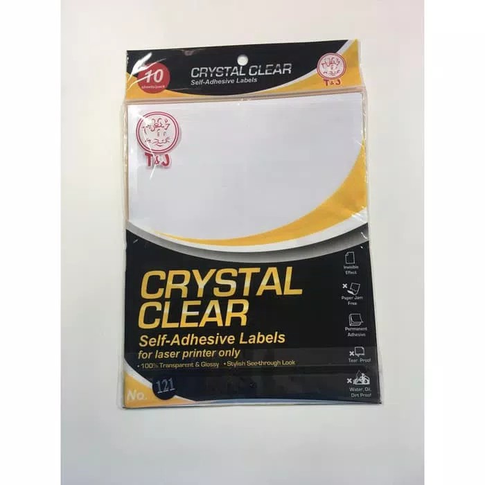 Jual T&J Labels CRYSTAL CLEAR LABELS 121 | Shopee Indonesia