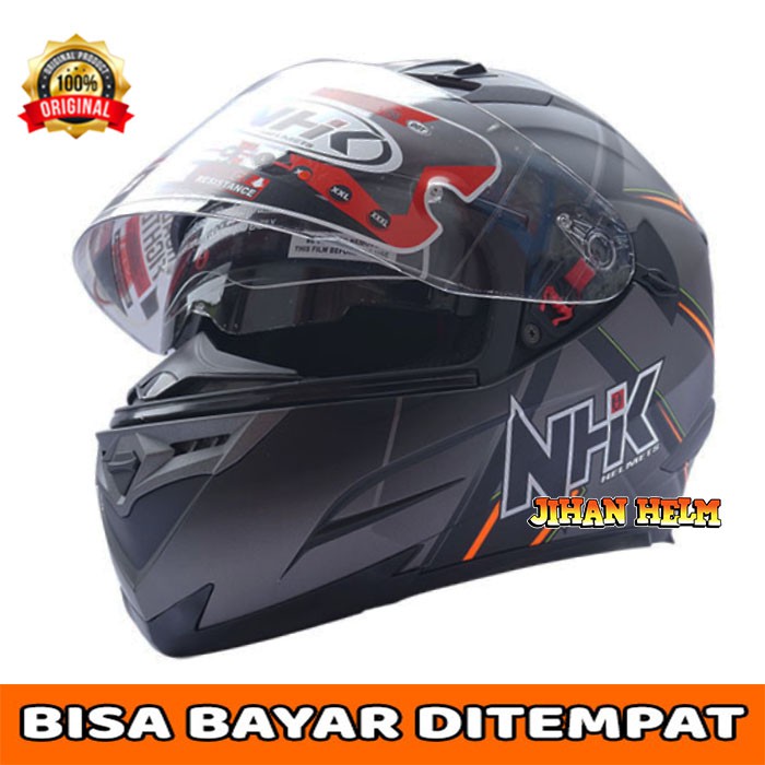 Jual HELM / NHK / HELM NHK / HELM FULL FACE NHK RX9 HAWK BLACK ORANGE ...