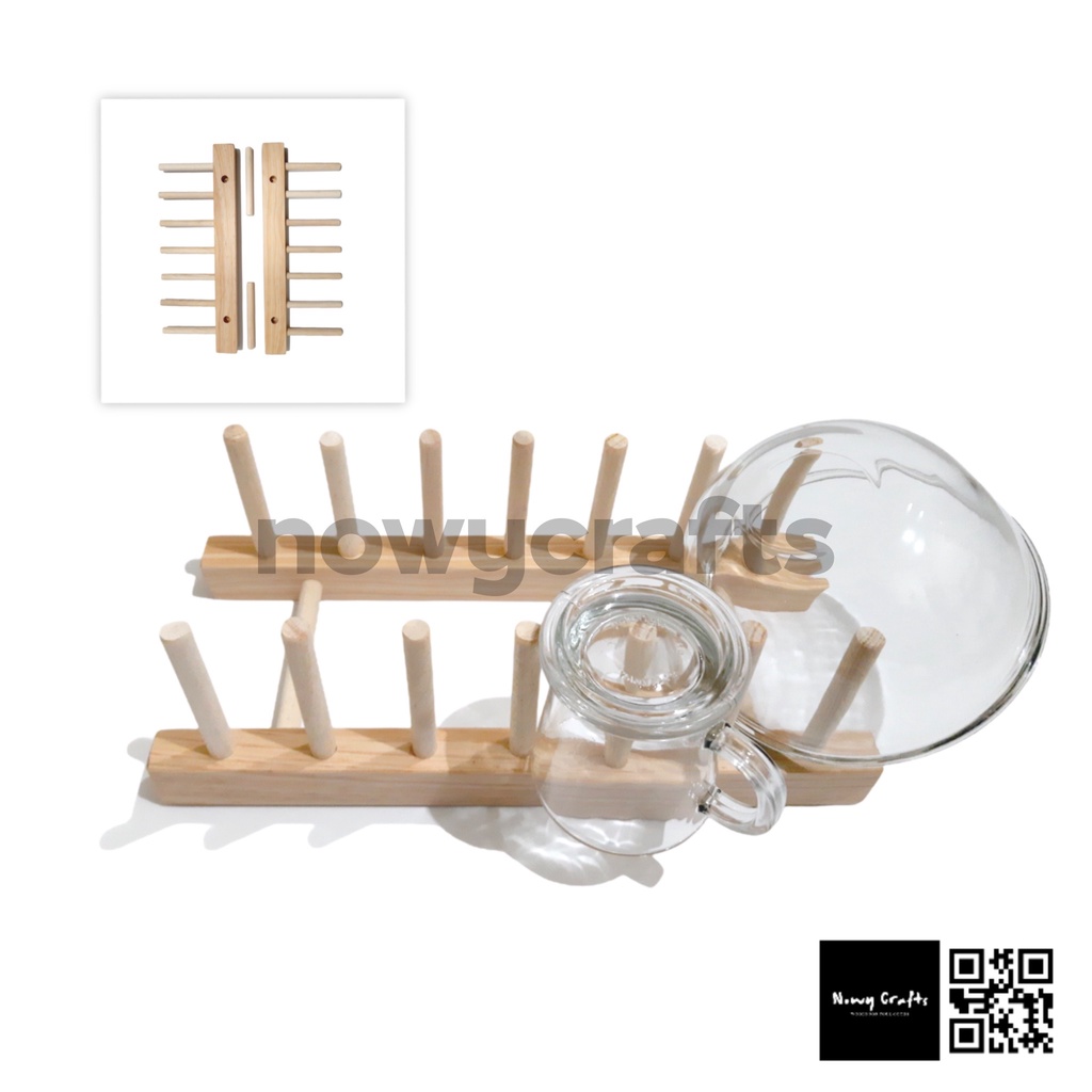 Jual WOODEN DRAINAGE DISH RACK / RAK PIRING AESTHETIC / Stand Piring ...