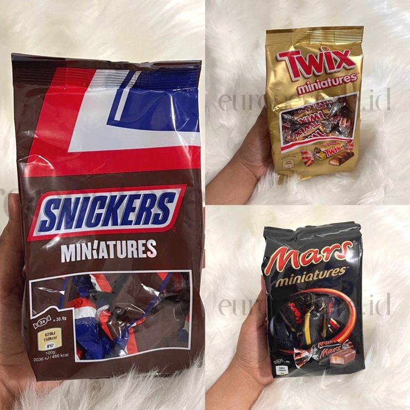 Jual READY STOCK Snickers, Twix, Mars Miniatures Schokoriegel 150g ...