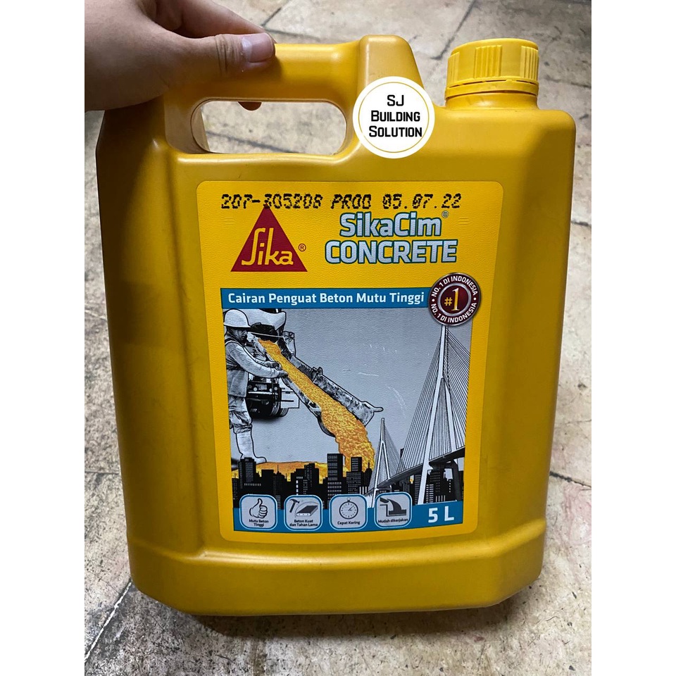 Jual Sikacim concrete additive / Obat bor / Pengeras beton 5 ltr Liter ...