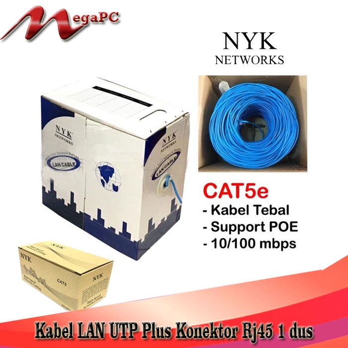 Jual Kabel LAN UTP Cat 5 1 roll 305 meter + RJ45 1 dus | Shopee Indonesia