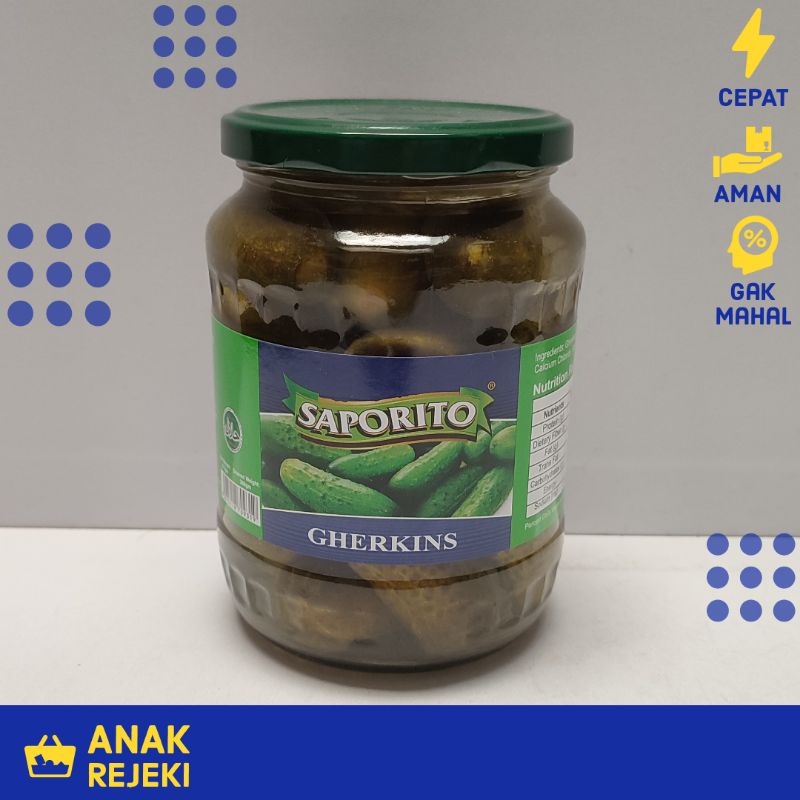 Jual Saporito Gherkins 670gr - Pickled Cucumber Ketimun Acar Gherkin ...
