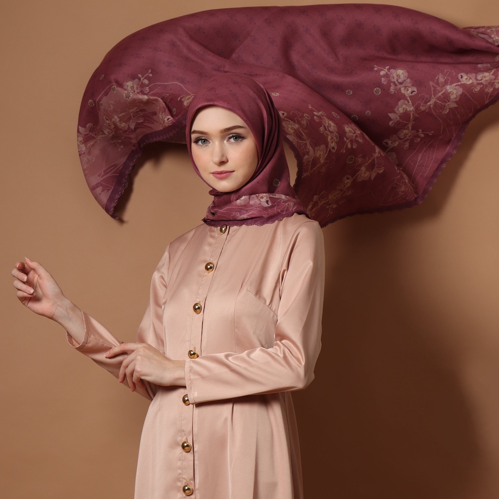 Jual Scarfola Florana Series Wild Flowers in Cardinal Red | Shopee ...