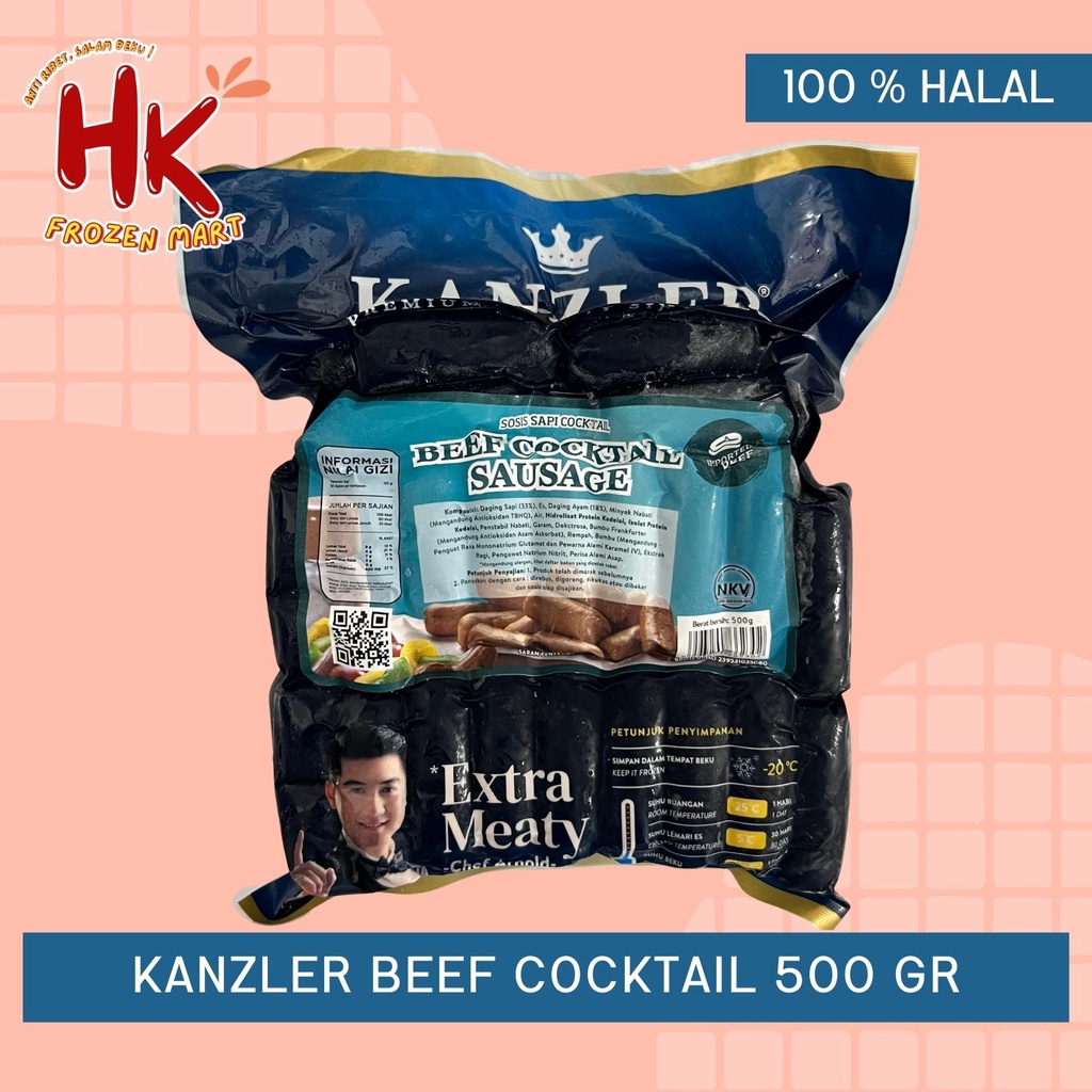 Jual Kanzler Beef Cocktail 250gr & 500gr / sosis sapi bakar bakso ayam ...