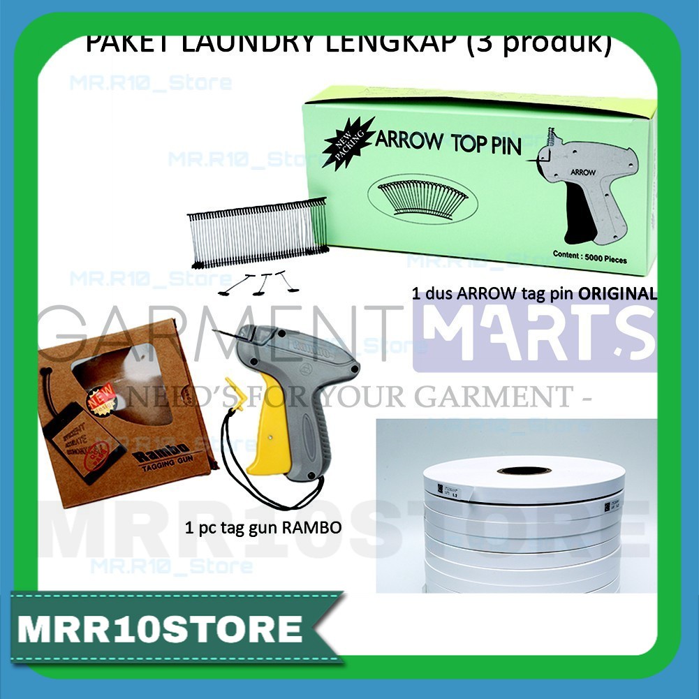 Jual Paket Laundry Alat tembak Tag gun & Tag pin & Pita label penanda ...