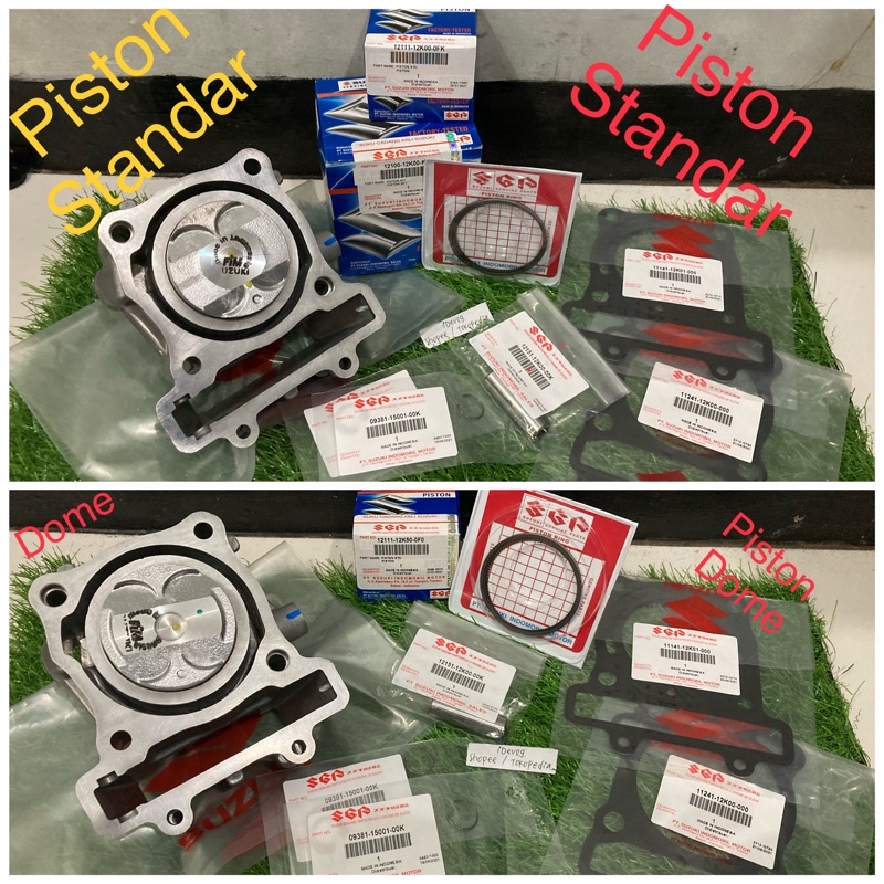 Jual Blok Seher Kit Satu Set Piston Standar Atau Piston Dome Satria Fu ...