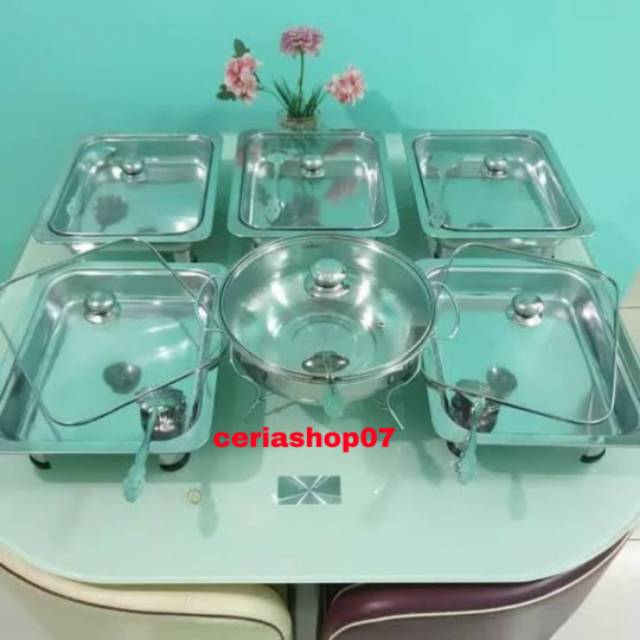 Jual Prasmanan set full kaca / fast food set | Shopee Indonesia