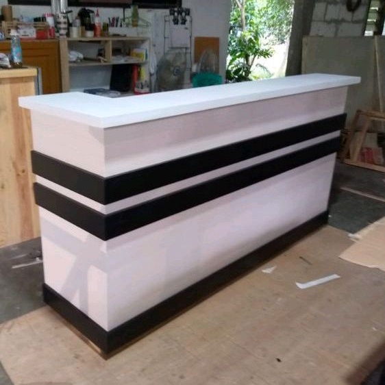 Jual meja resepsionis front desk ukuran 200x50x100 minimalis modern ...