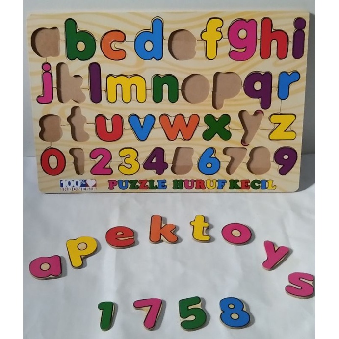 Jual Mainan Edukasi Puzzle Kayu Huruf ABC Kecil | Shopee Indonesia