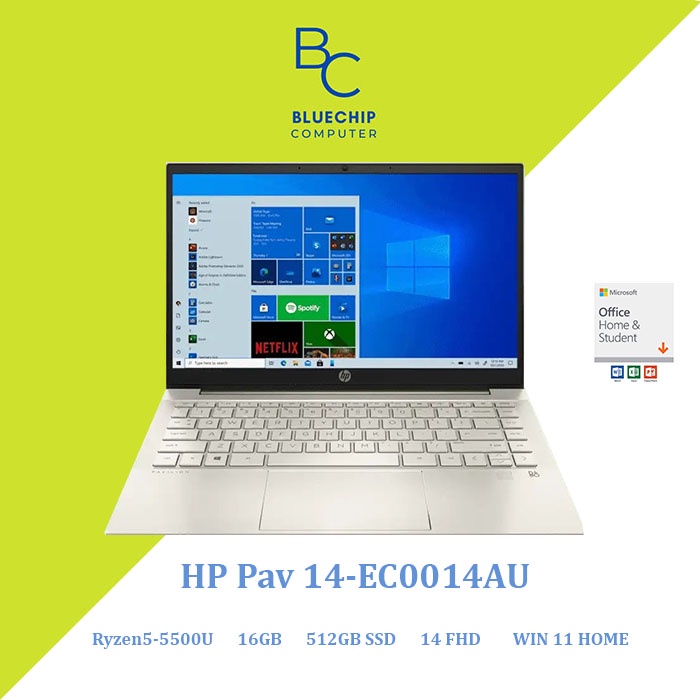 Jual LAPTOP HP Pav 14-EC0014AU - Ryzen5-5500U 16GB 512GB SSD 14" Win 10 ...