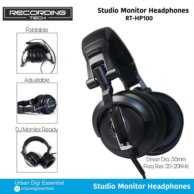 Jual Media Recording Tech RT-HP100 Studio Monitor Headphones | Shopee ...