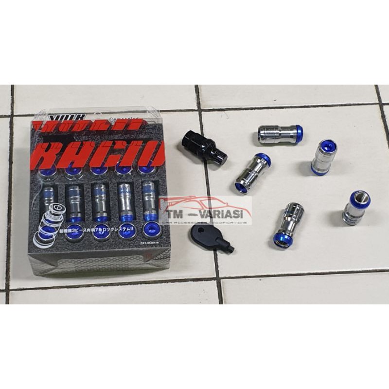 Jual Baut Roda Volk Rays Besi Baut Racing Lug Nut Biru Size 1.5 ...
